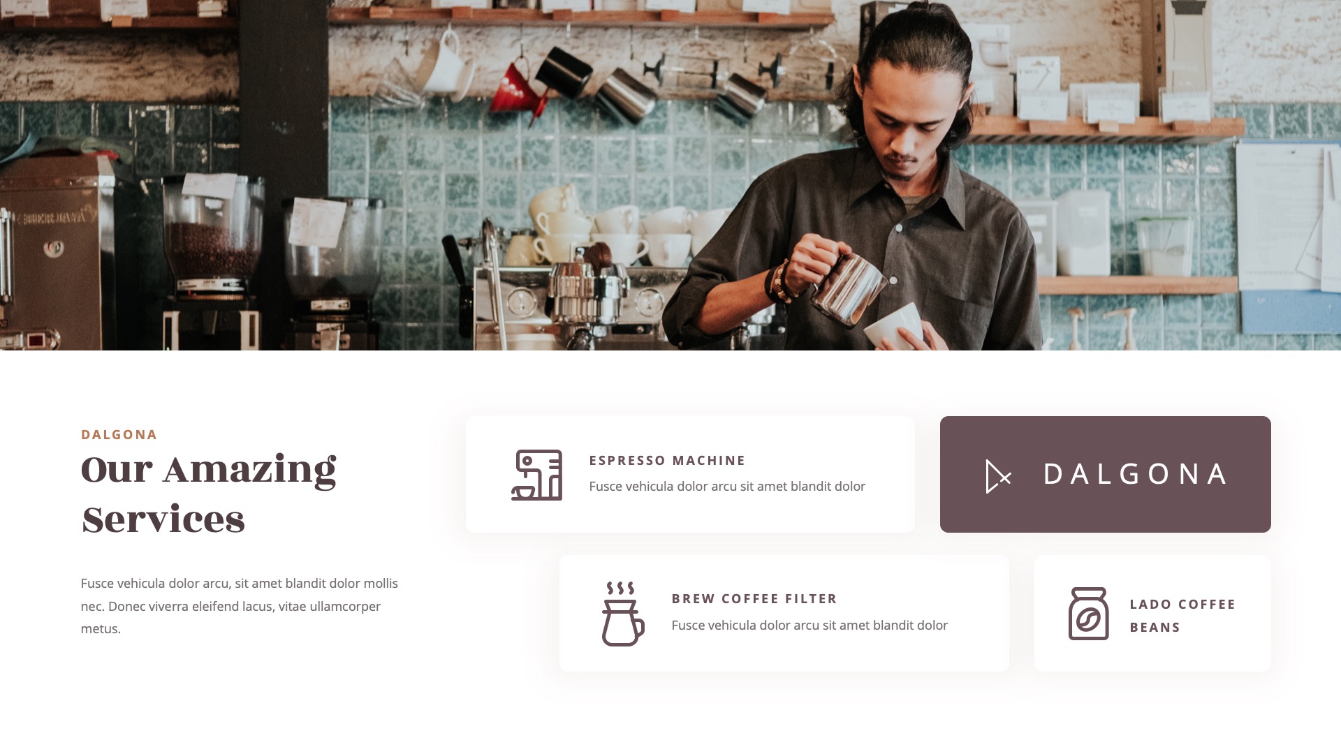 DALGONA - Coffee Shop & Cafe Google Slides Template, Presentation Templates