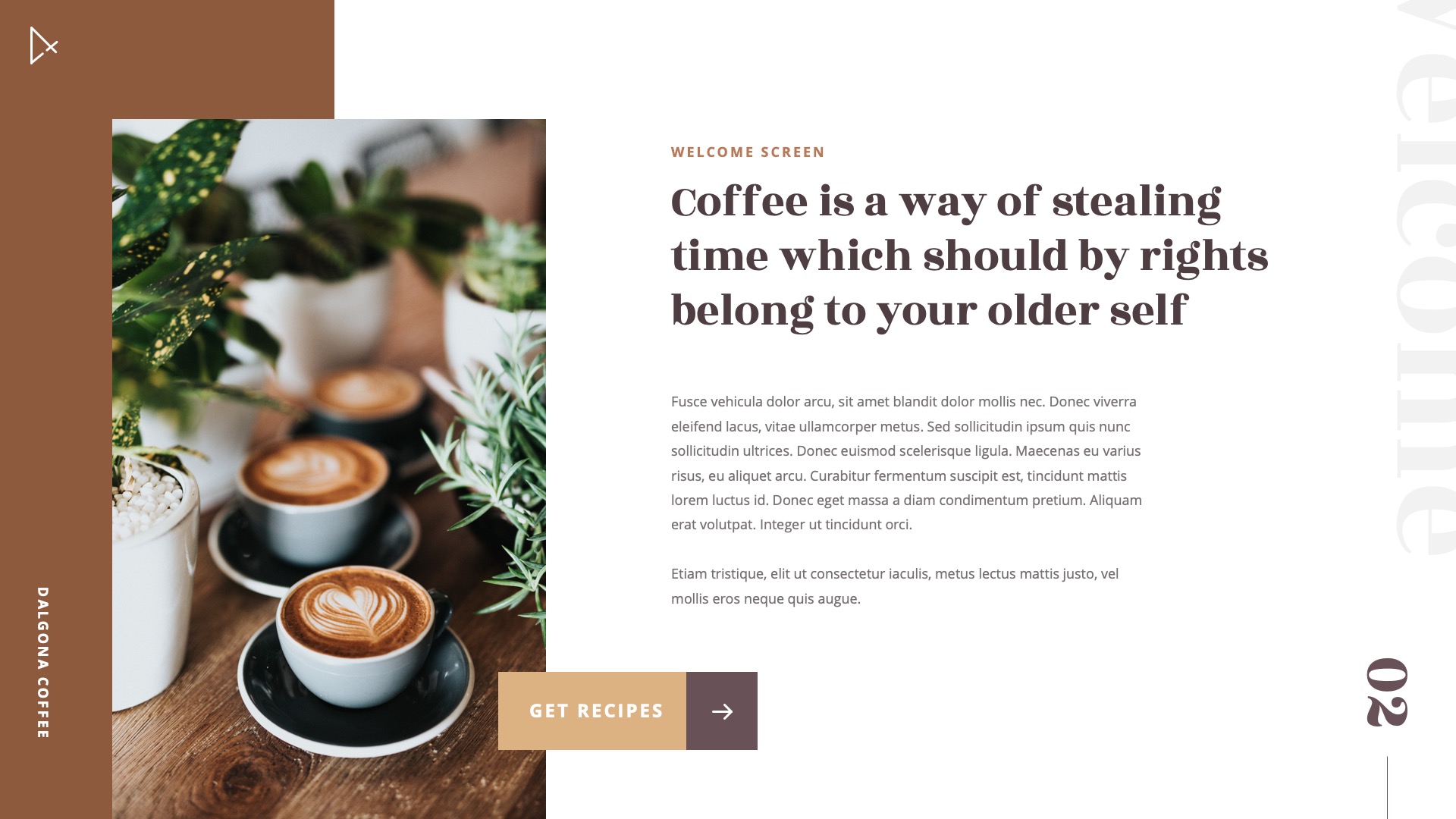 DALGONA - Coffee Shop & Cafe Google Slides Template, Presentation Templates