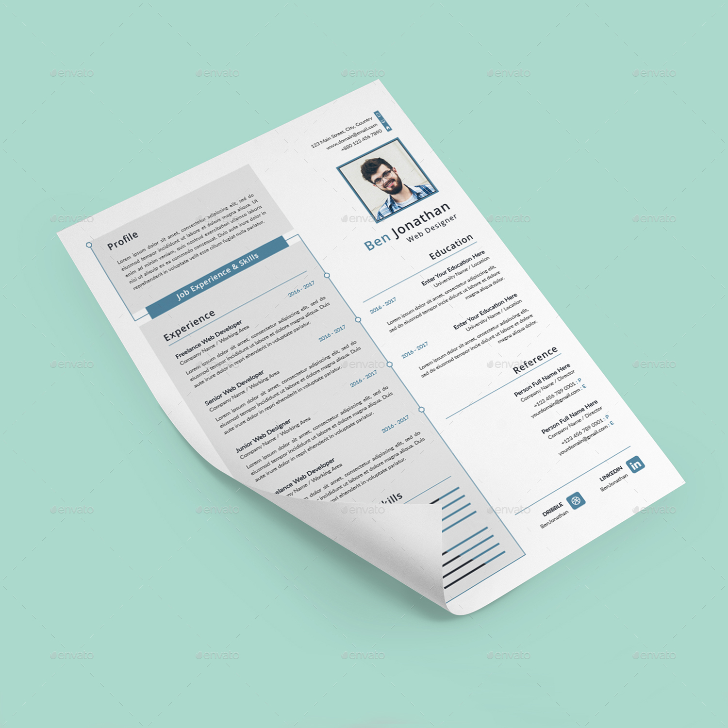 Resume/CV + Cover Letter, Print Templates | GraphicRiver