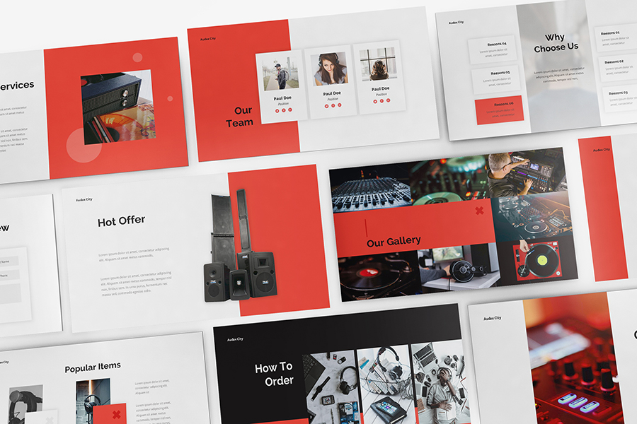 Audio Store Powerpoint Template, Presentation Templates | GraphicRiver