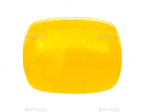 yellow gem from melted Amber isolated on white Stock Photo by vvoennyy