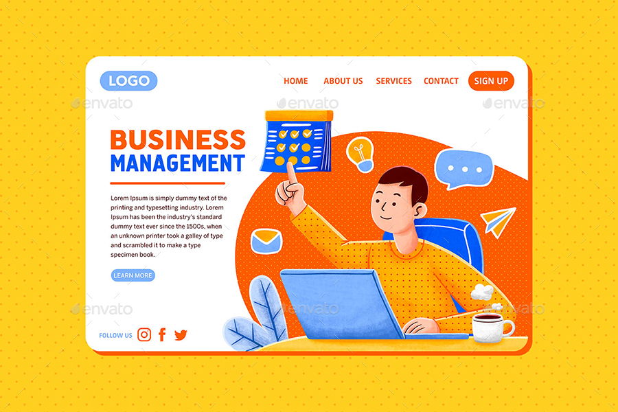Business Management — Landing Page, Web Elements | GraphicRiver