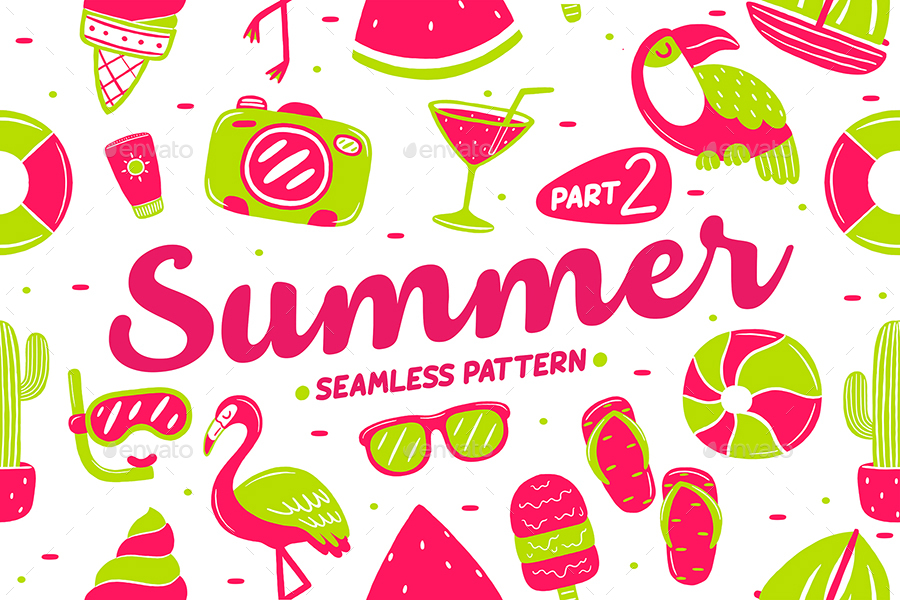 Summer Seamless Pattern — part 2, Graphics | GraphicRiver