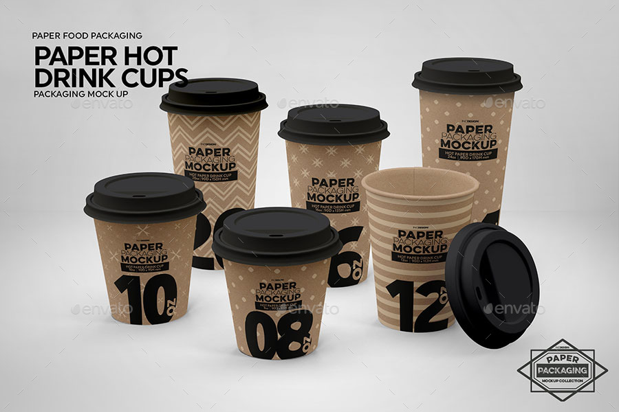 Paper Hot Drink Cups Packaging Mockup, Graphics | GraphicRiver