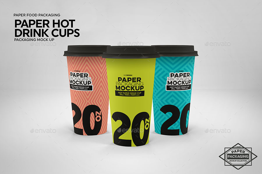 Paper Hot Drink Cups Packaging Mockup, Graphics | GraphicRiver