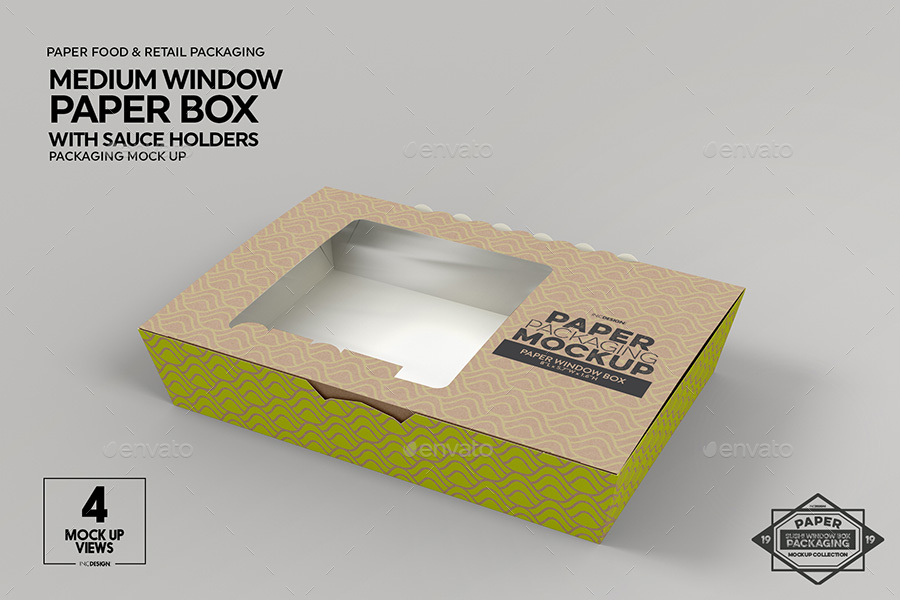 Medium Paper Window Sushi Box Mockup, Graphics | GraphicRiver