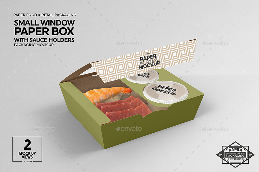 Small Paper Window Sushi Box Mockup, Graphics | GraphicRiver
