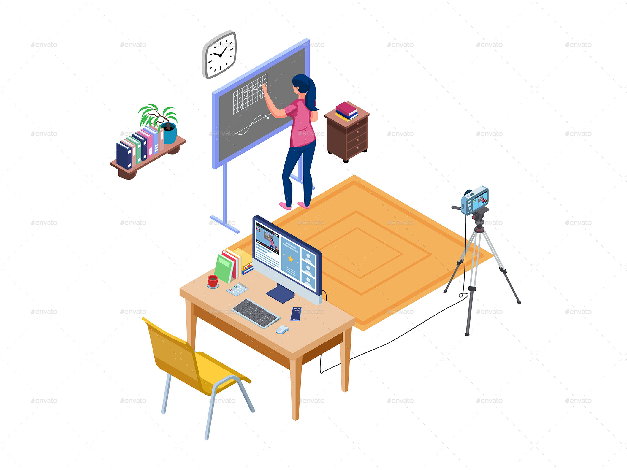 Isometric E-Learning Activity, Vectors | GraphicRiver