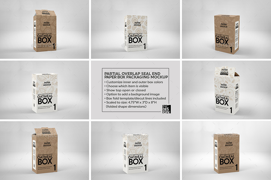 Oatmeal Box Packaging Mockup, Graphics | GraphicRiver