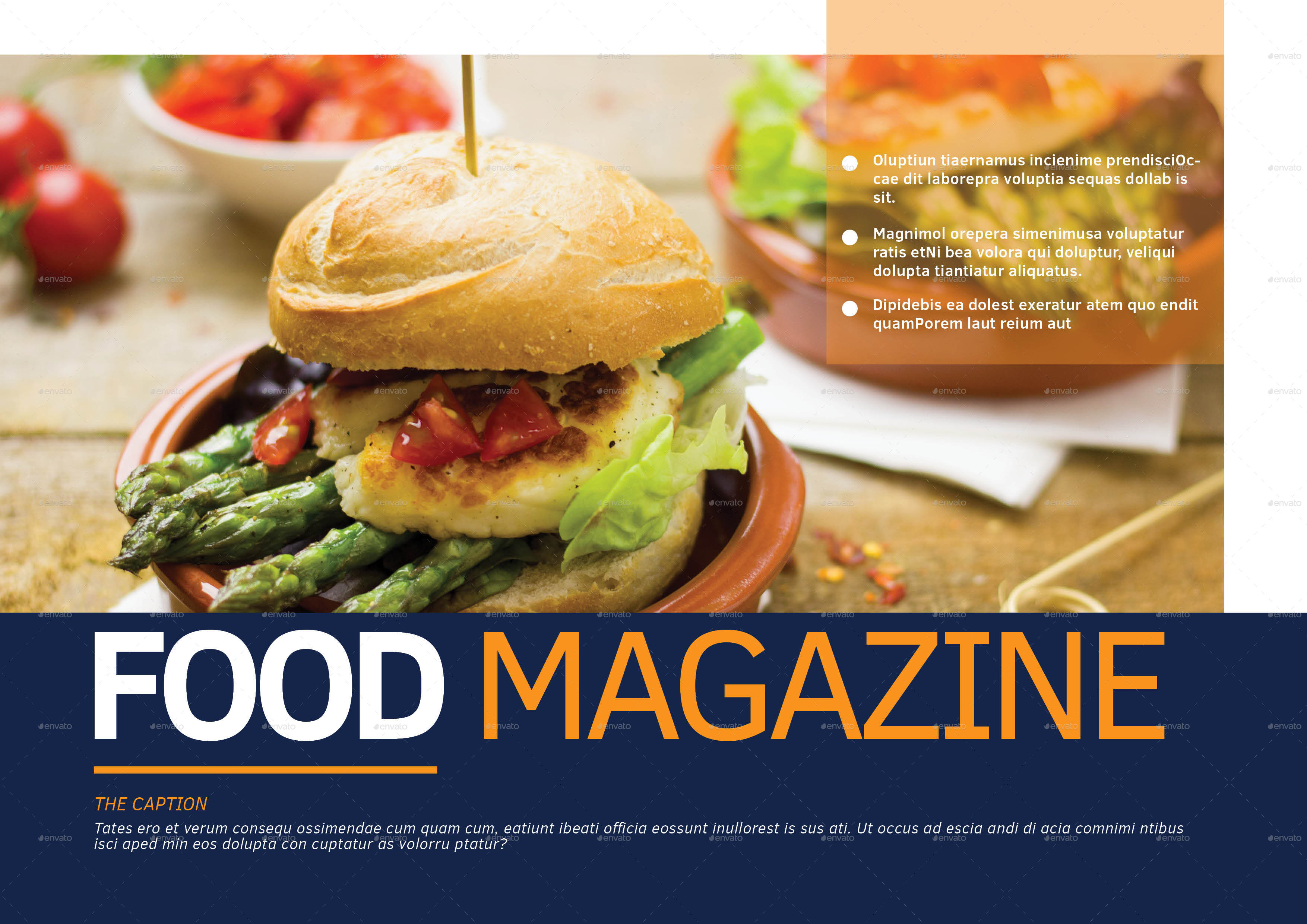 Food Magazine A4 Landscape, Print Templates | GraphicRiver