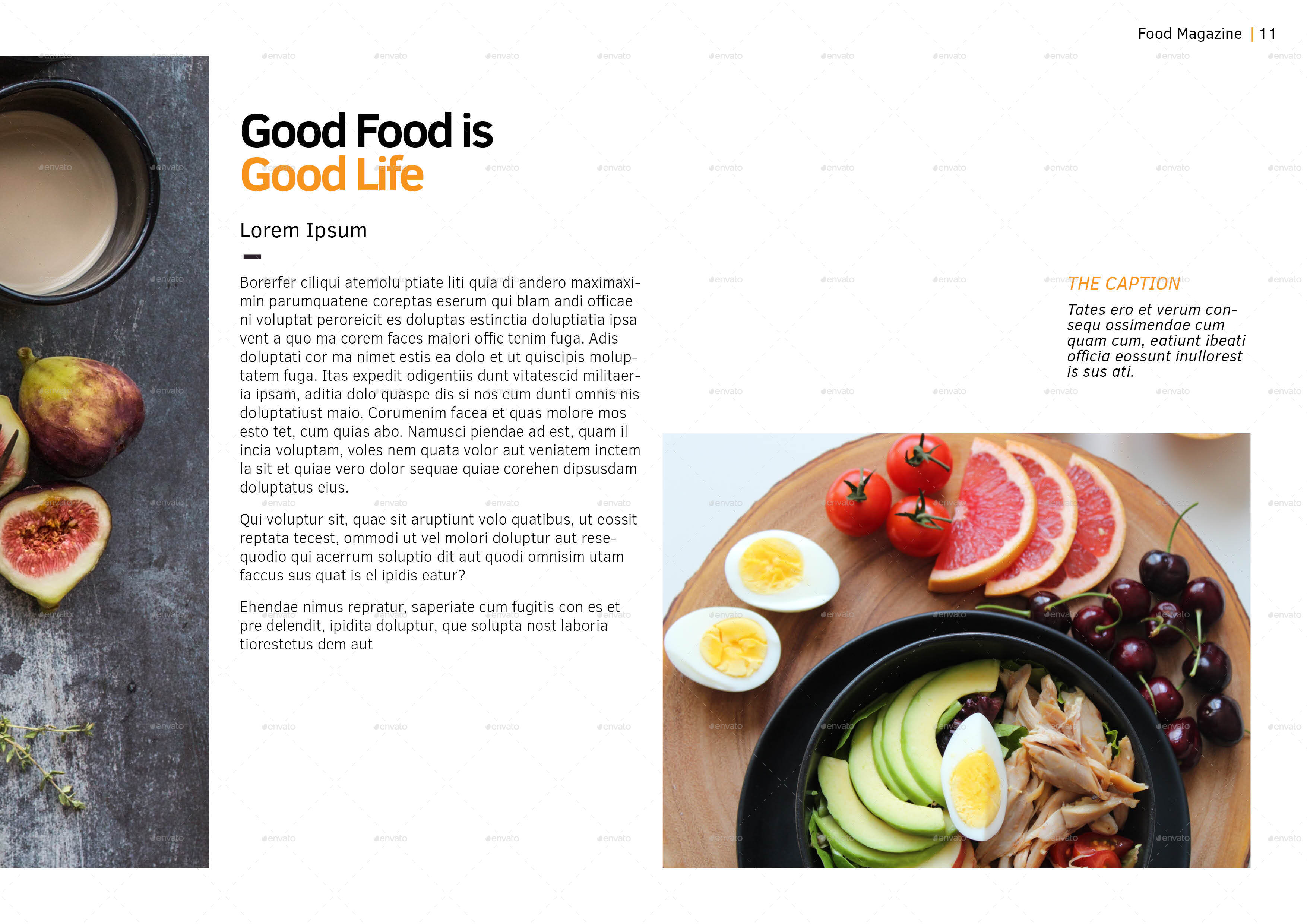 Food Magazine A4 Landscape, Print Templates | GraphicRiver