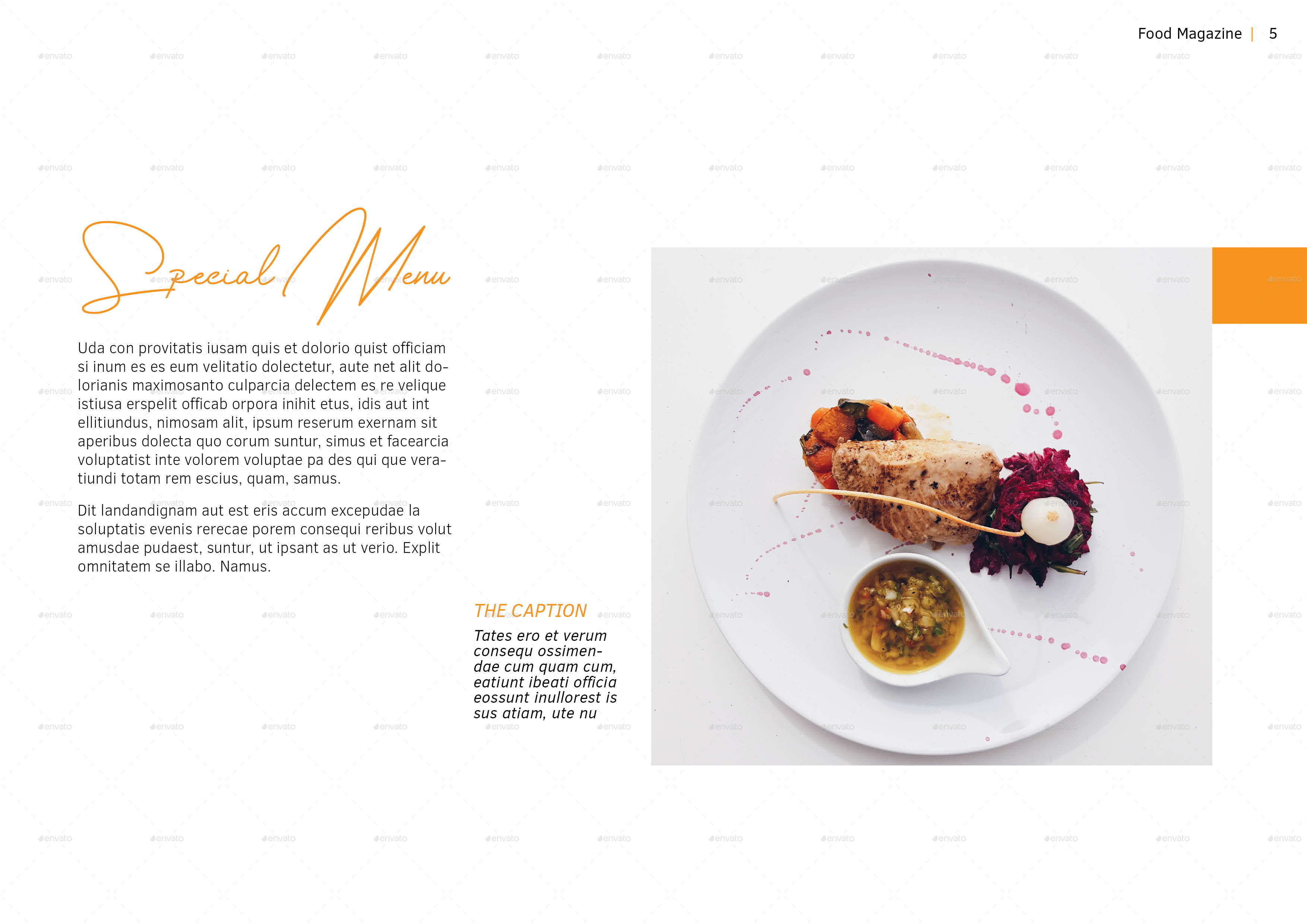 Food Magazine A4 Landscape, Print Templates | GraphicRiver