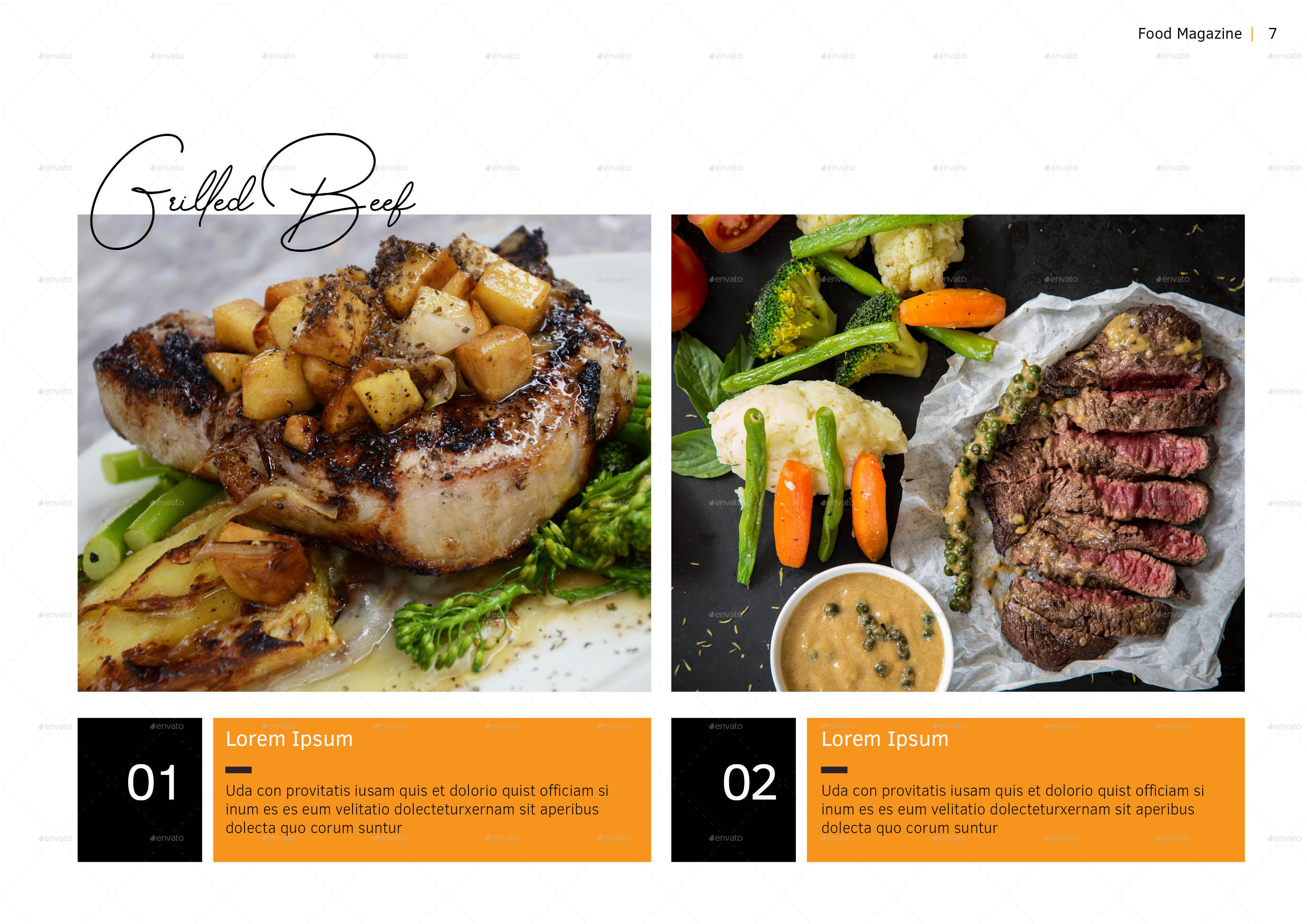 Food Magazine A4 Landscape, Print Templates | GraphicRiver