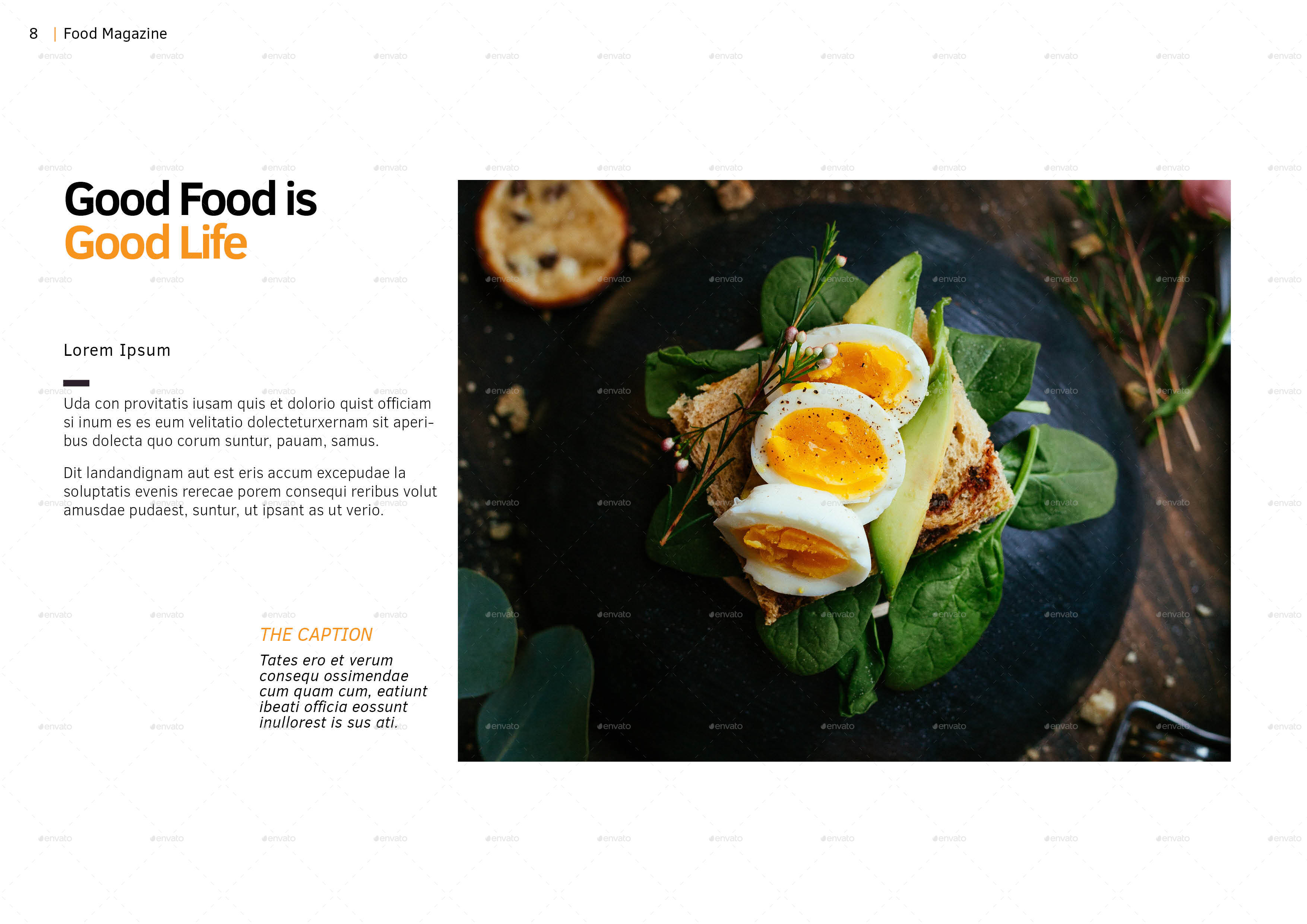 Food Magazine A4 Landscape, Print Templates | GraphicRiver
