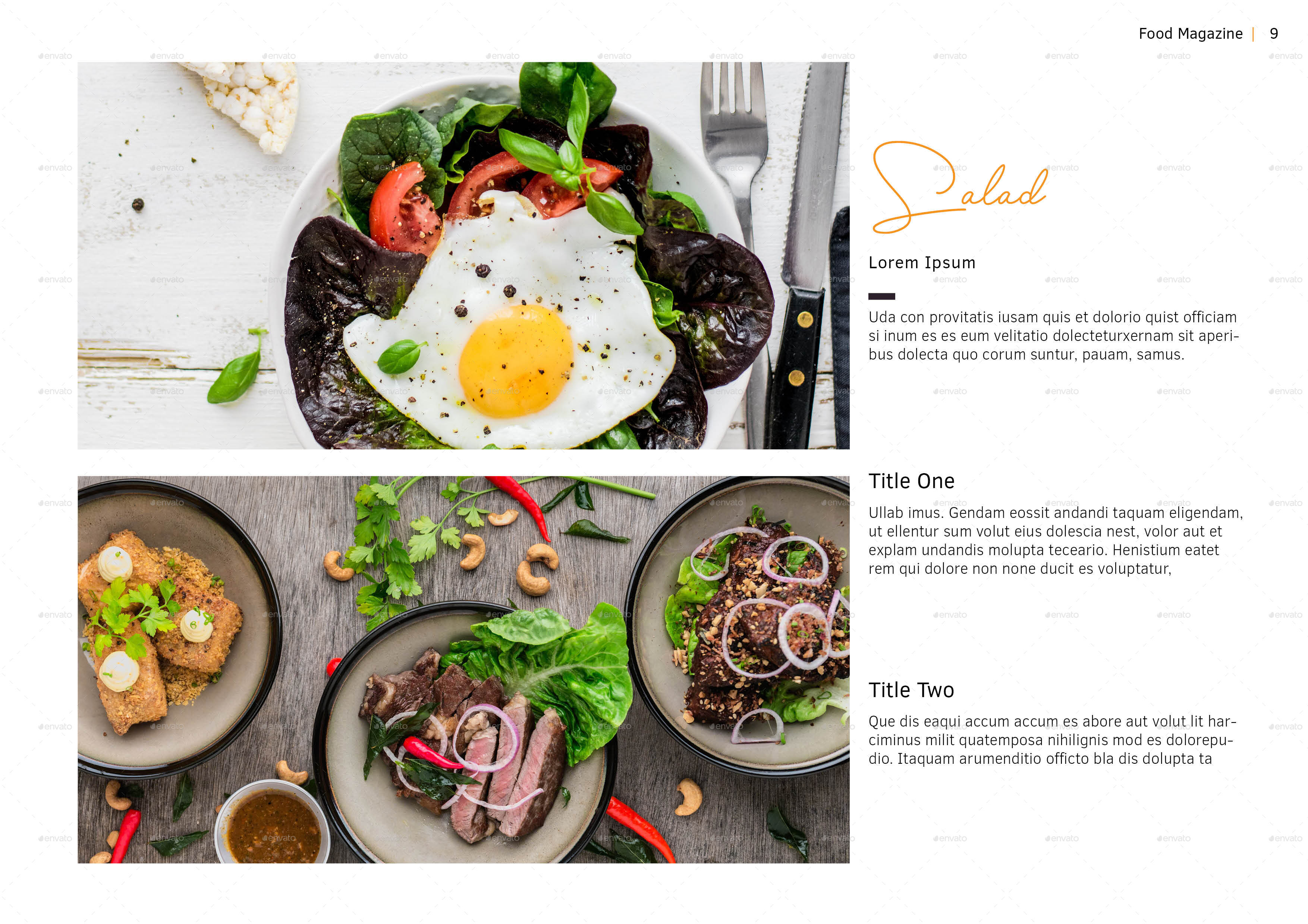 Food Magazine A4 Landscape, Print Templates | GraphicRiver