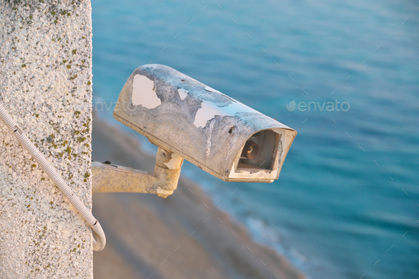 Old security cctv camera. Stock Photo by rozum | PhotoDune