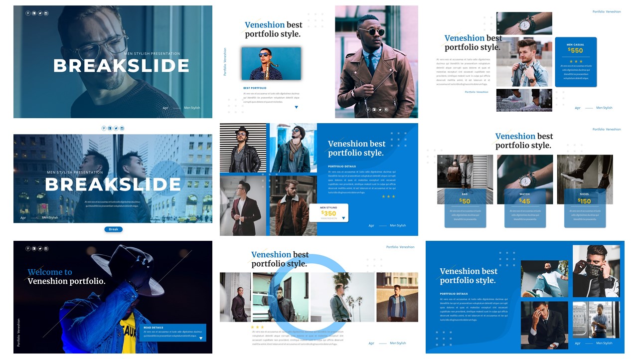 Veneshion - Men Stylish Business PowerPoint Template, Presentation ...