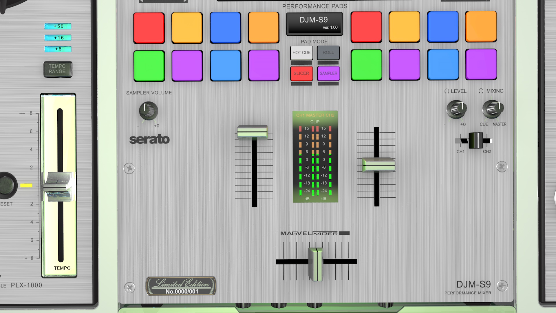DJ Stand Hoerboard with 2 turntables and DJ mixer by HumanGraphics
