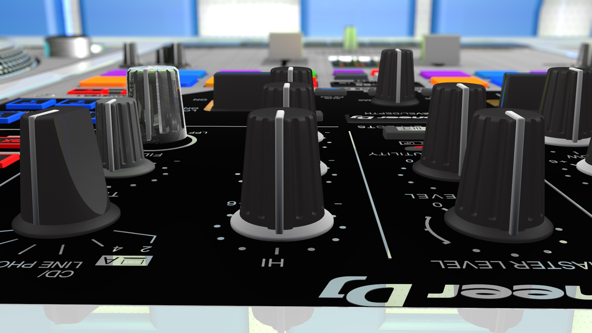 DJ Stand Hoerboard with 2 turntables and DJ mixer by HumanGraphics