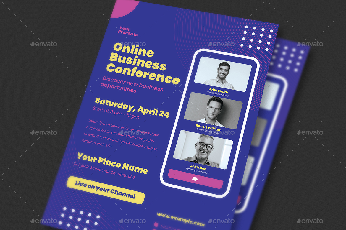 Online Business Conference Flyer Set, Print Templates | GraphicRiver