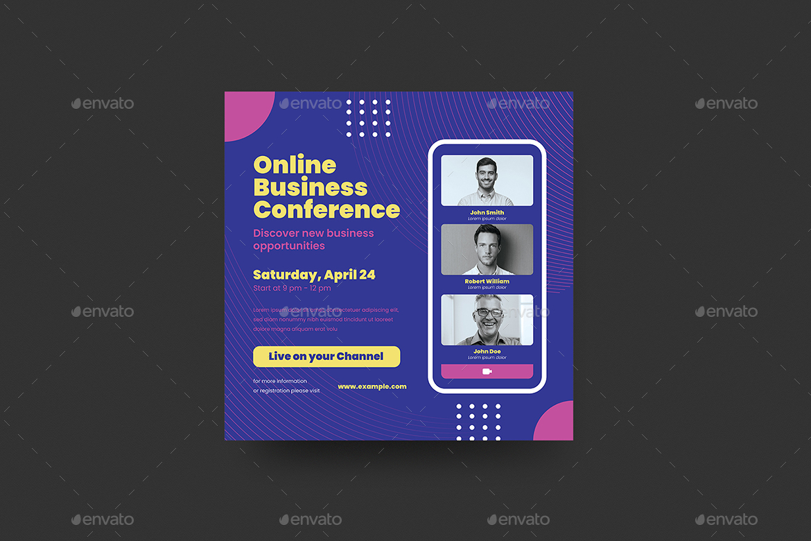 Online Business Conference Flyer Set, Print Templates | GraphicRiver