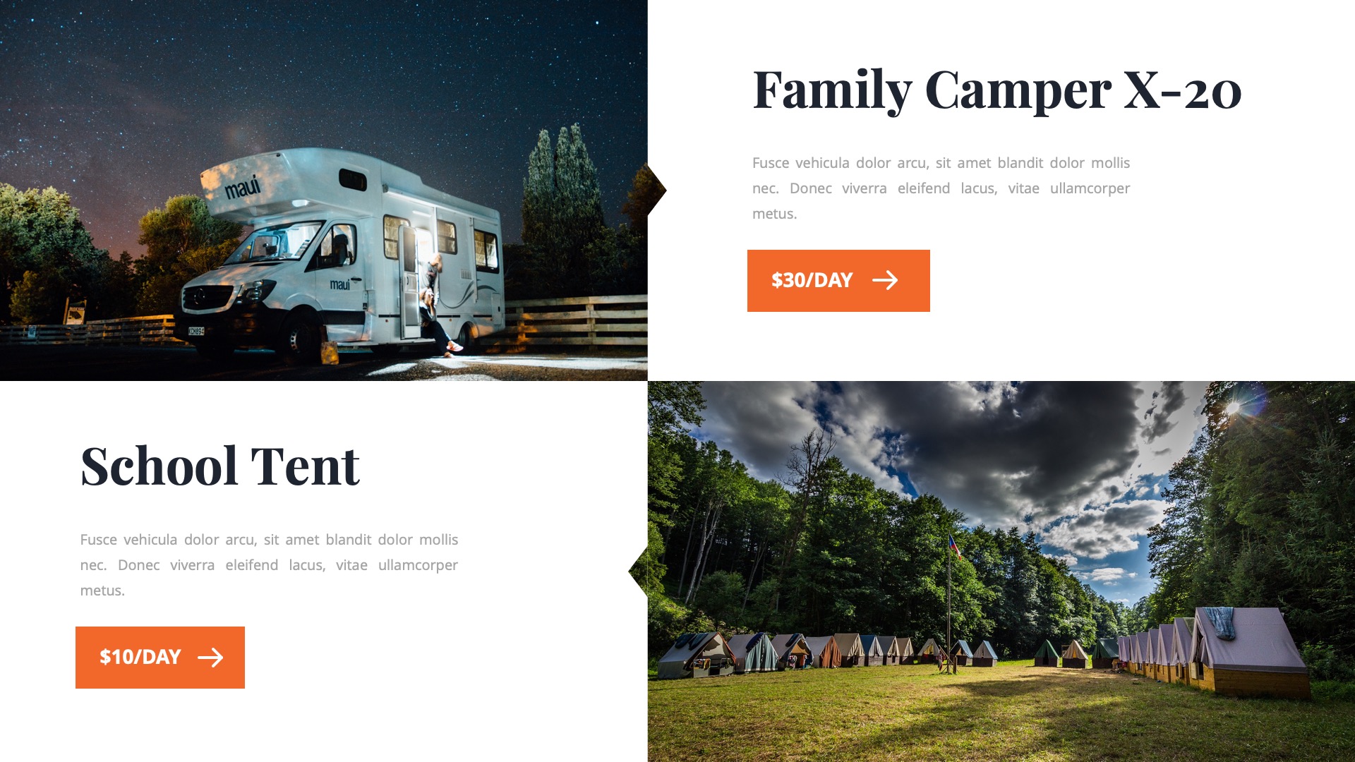 CAMPZ - Camping & Caravan Powerpoint Template, Presentation Templates