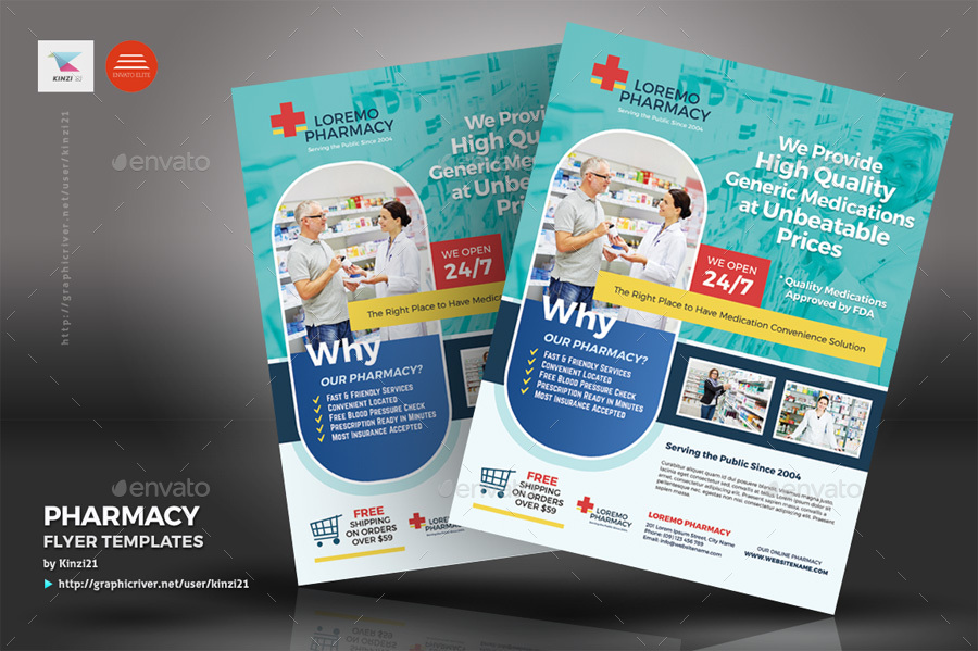 Pharmacy Flyer Templates, Print Templates | GraphicRiver