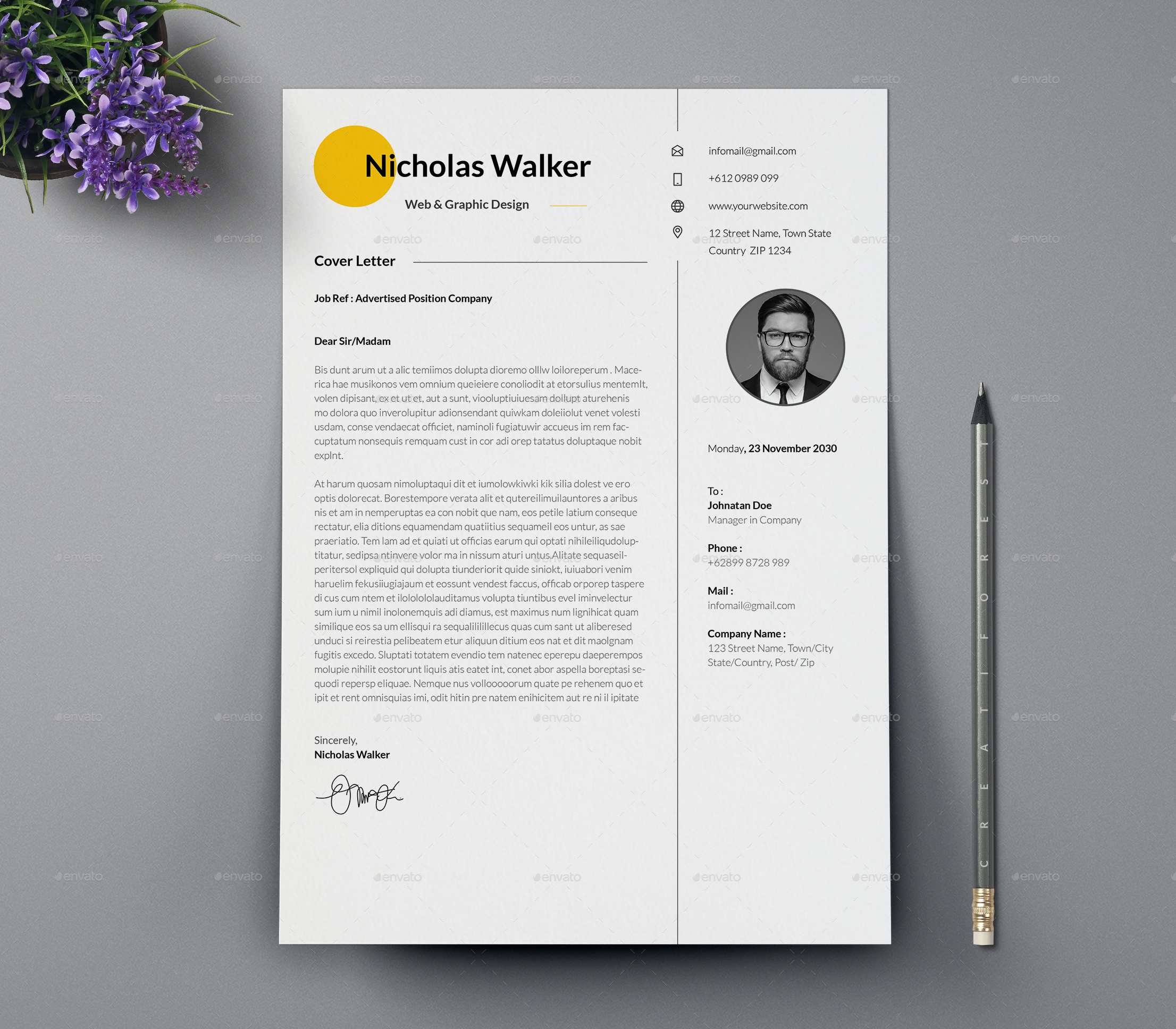 Resume / CV Template Vol.11 by Creatiforest | GraphicRiver