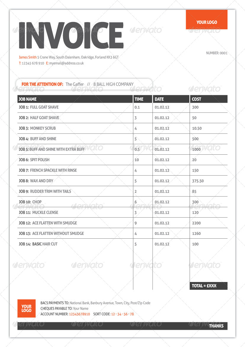 Generic Invoice Template, Print Templates | GraphicRiver