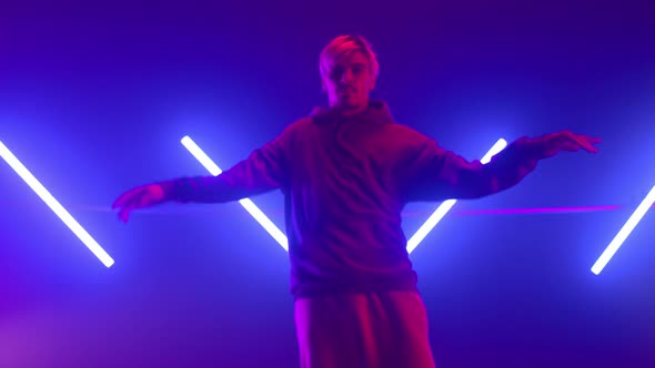 Man Make Body Wave Dancing Hiphop in Club Close Up, Stock Footage ...