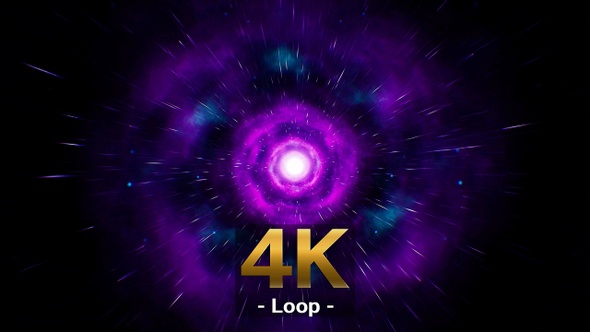 Fly Into Neon Nebula Space Background Loop 4K, Motion Graphics | VideoHive