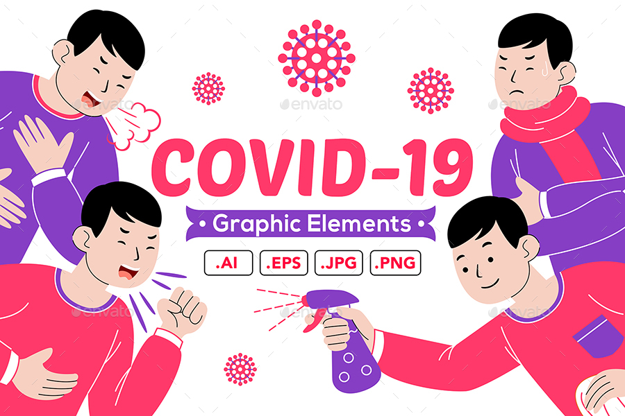 Covid-19 (Coronavirus) Graphic Elements, Vectors | GraphicRiver