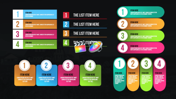 Infographic Modern Lists-Final Cut Pro, Apple Motion Templates | VideoHive