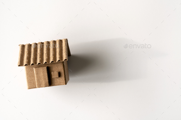 Model of cardboard house isolated white background Stock Photo by ...
