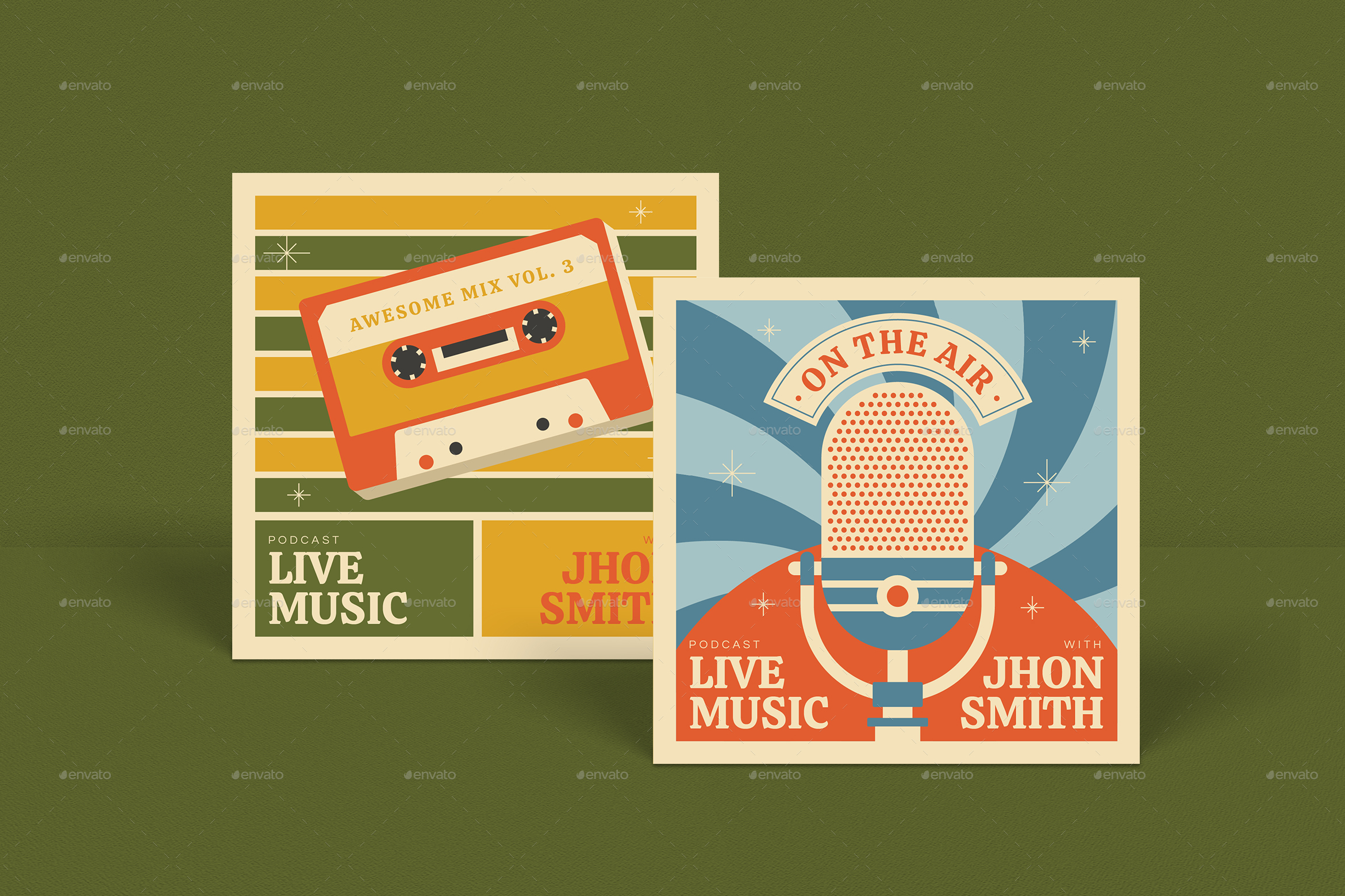 Retro Talkshow Podcast Package, Web Elements | GraphicRiver