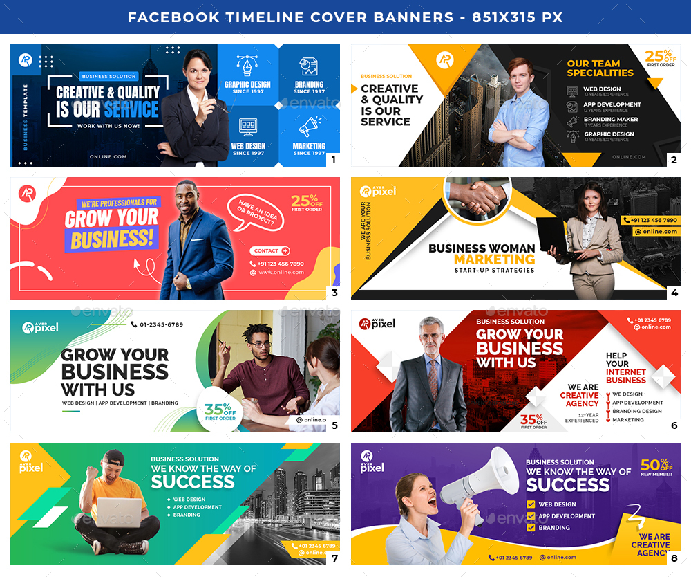 60-Facebook Timeline Cover Banners, Web Elements | GraphicRiver