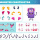 Cartoon Monster Constructor Set, Vectors | GraphicRiver