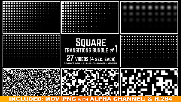 Square Transitions Bundle 1 - 4K, Motion Graphics | VideoHive