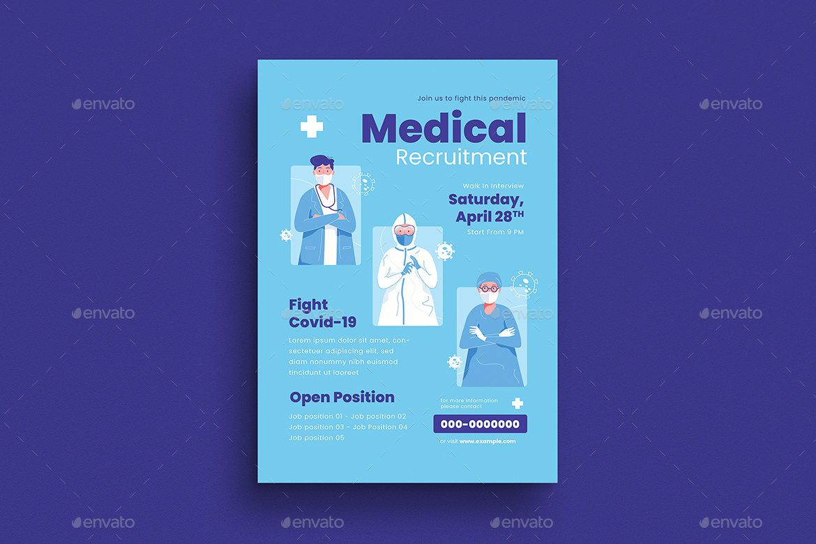 Medical Recruitment Flyer Set, Print Templates | GraphicRiver