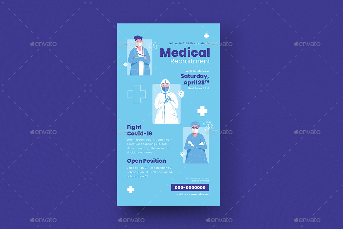 Medical Recruitment Flyer Set, Print Templates | GraphicRiver