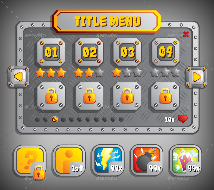 Iron Steel Game Assets, Game Assets | GraphicRiver