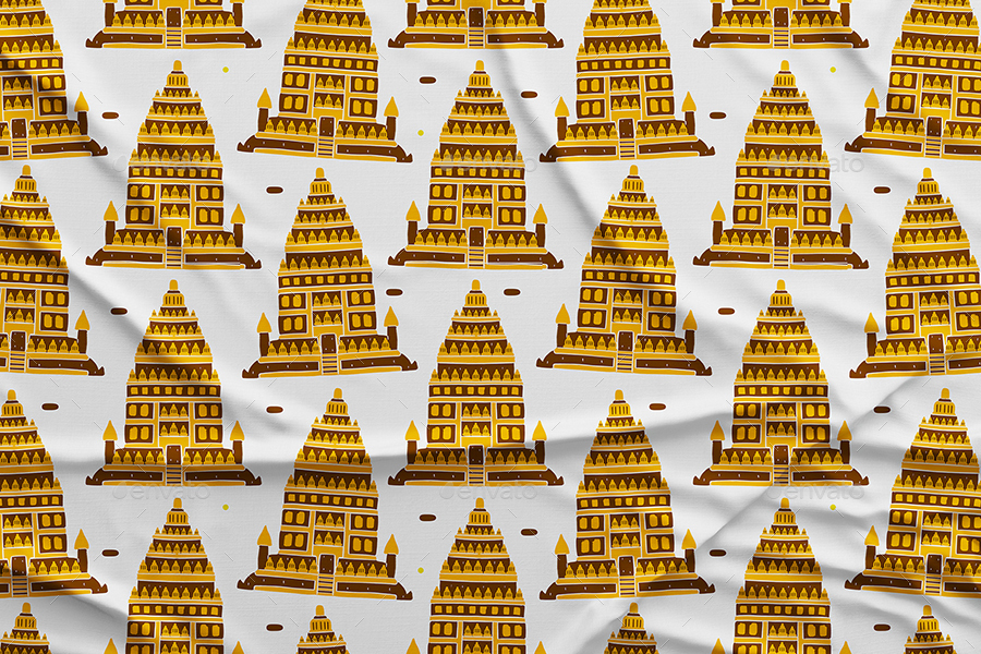 Prambanan Temple Seamless Pattern, Graphics | GraphicRiver