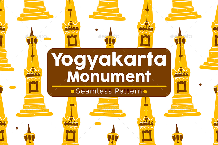 Yogyakarta Monument Seamless Pattern, Graphics | GraphicRiver