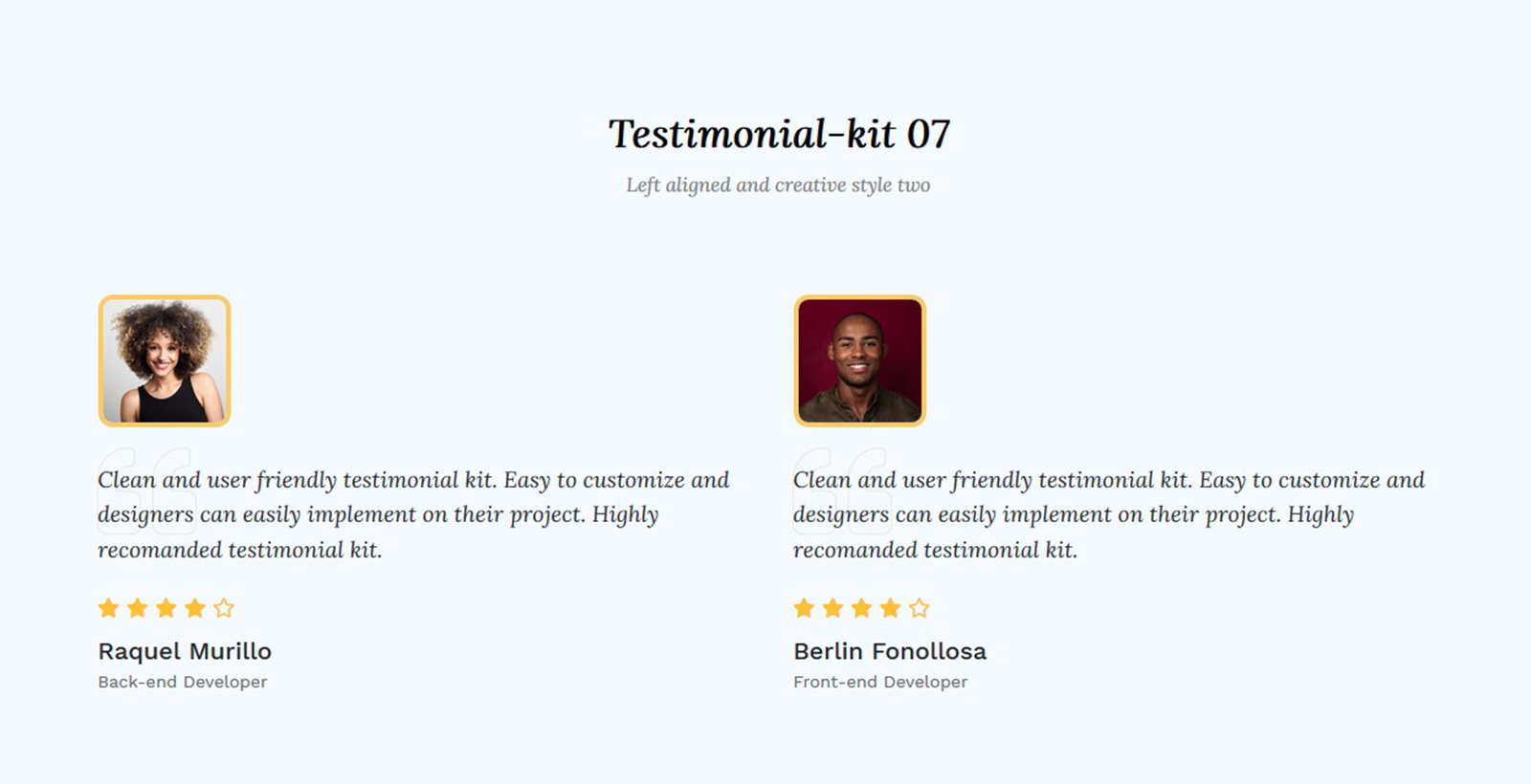 Testimonial-kit - Minimal testimonial showcase by ixTheme | CodeCanyon
