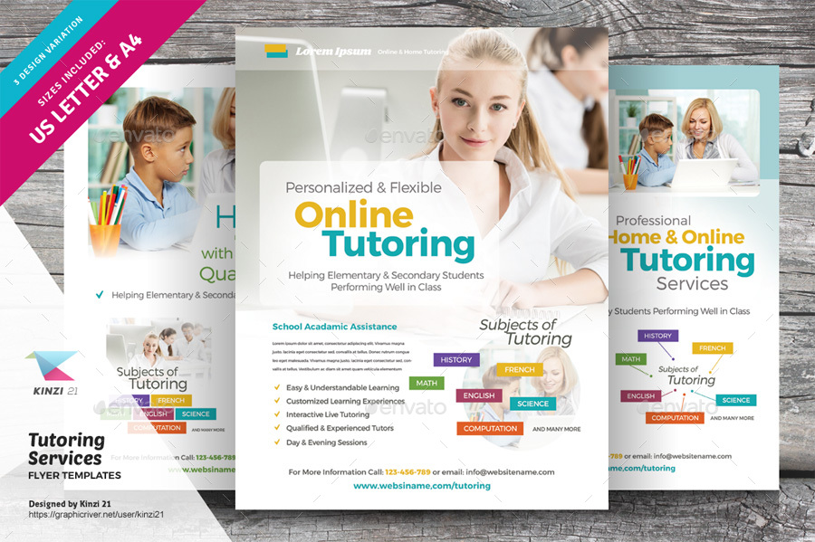 Tutoring Services Flyer Templates, Print Templates | GraphicRiver