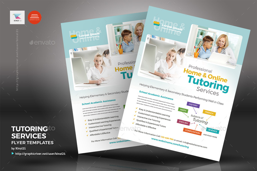 Tutoring Services Flyer Templates, Print Templates | GraphicRiver