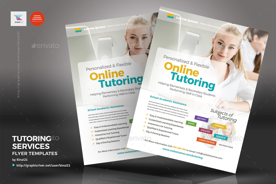 Tutoring Services Flyer Templates, Print Templates | GraphicRiver