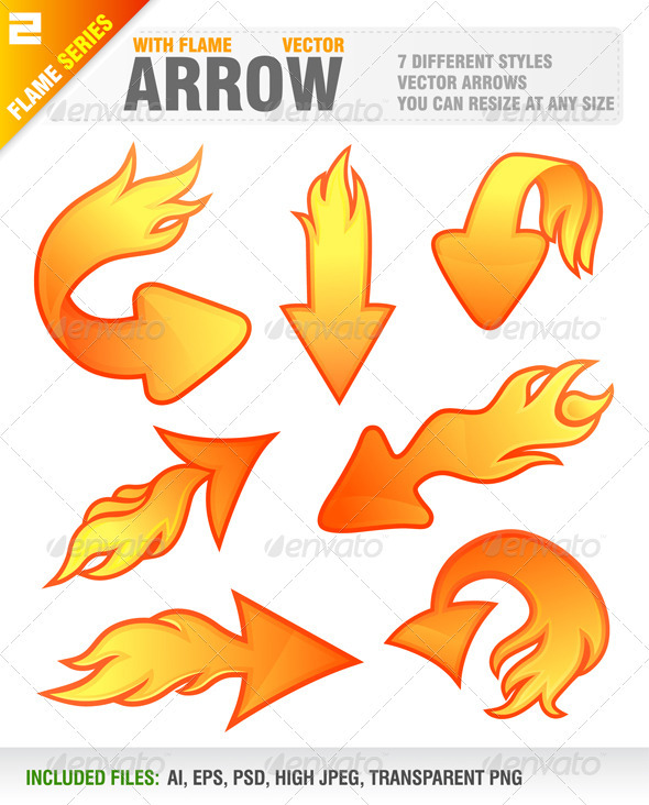 7 Arrows with flame by Jackrust | GraphicRiver