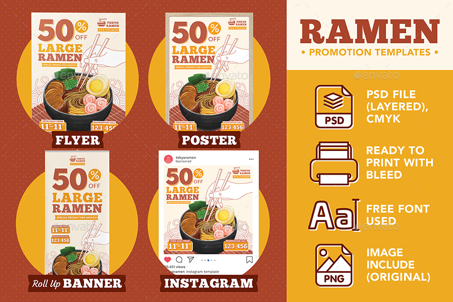 Ramen Promotion Templates, Print Templates | GraphicRiver