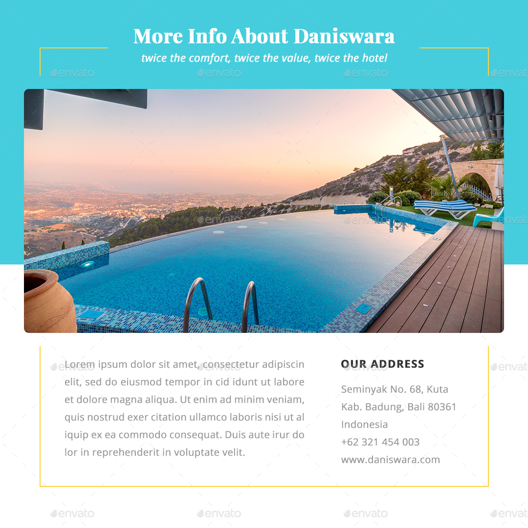 Daniswara - Hotel and Resort Instagram Post Template, Web Elements